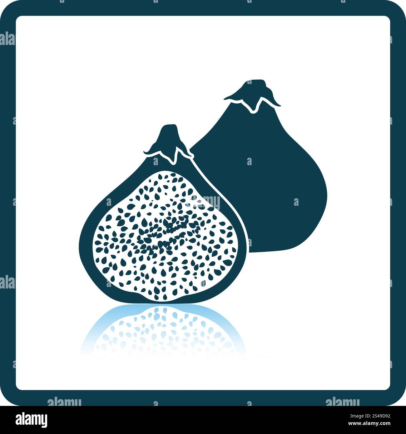 Icon of Fig fruit. Shadow reflection design. Vector illustration Stock ...
