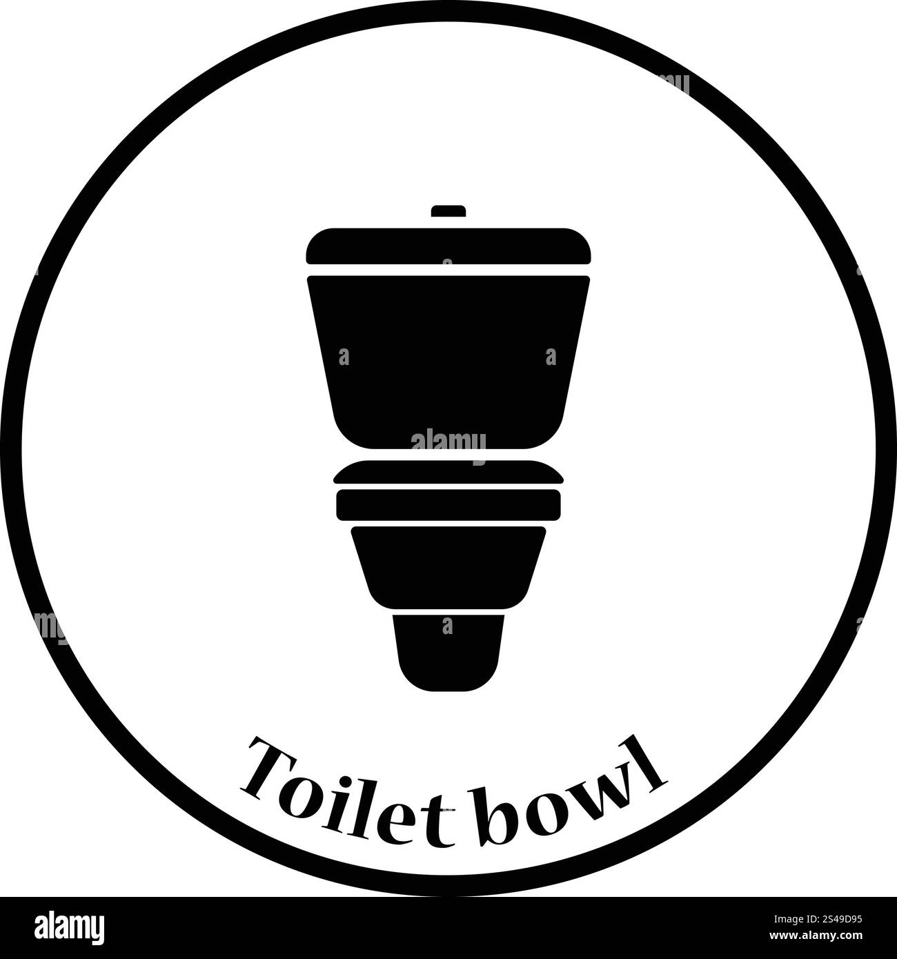 Toilet bowl icon. Thin circle design. Vector illustration Stock Vector ...