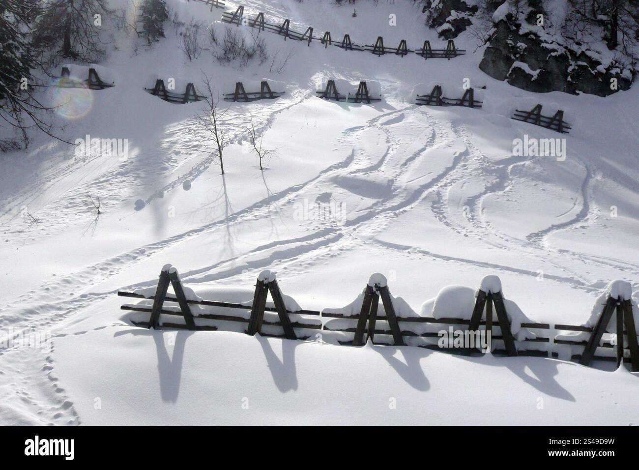 Avalanche barriers to protect against snow avalanches Stock Photo - Alamy