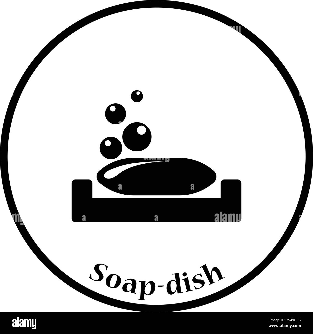 Soap-dish icon. Thin circle design. Vector illustration Stock Vector ...