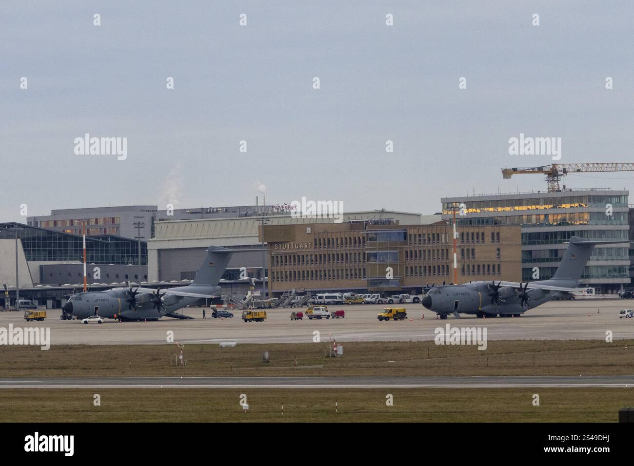 Airbus A400M military transport aircraft of the German Air Force landed ...