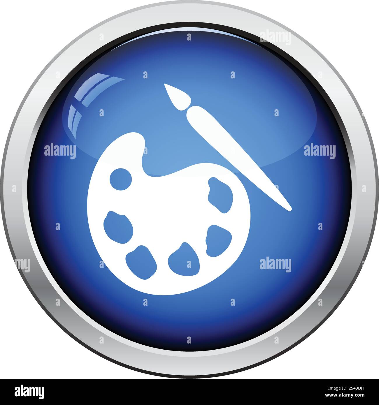 Icon of School palette. Glossy button design. Vector illustration Stock ...