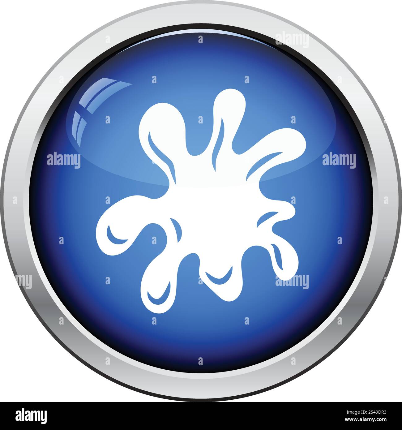 Paint blot icon. Glossy button design. Vector illustration Stock Vector ...