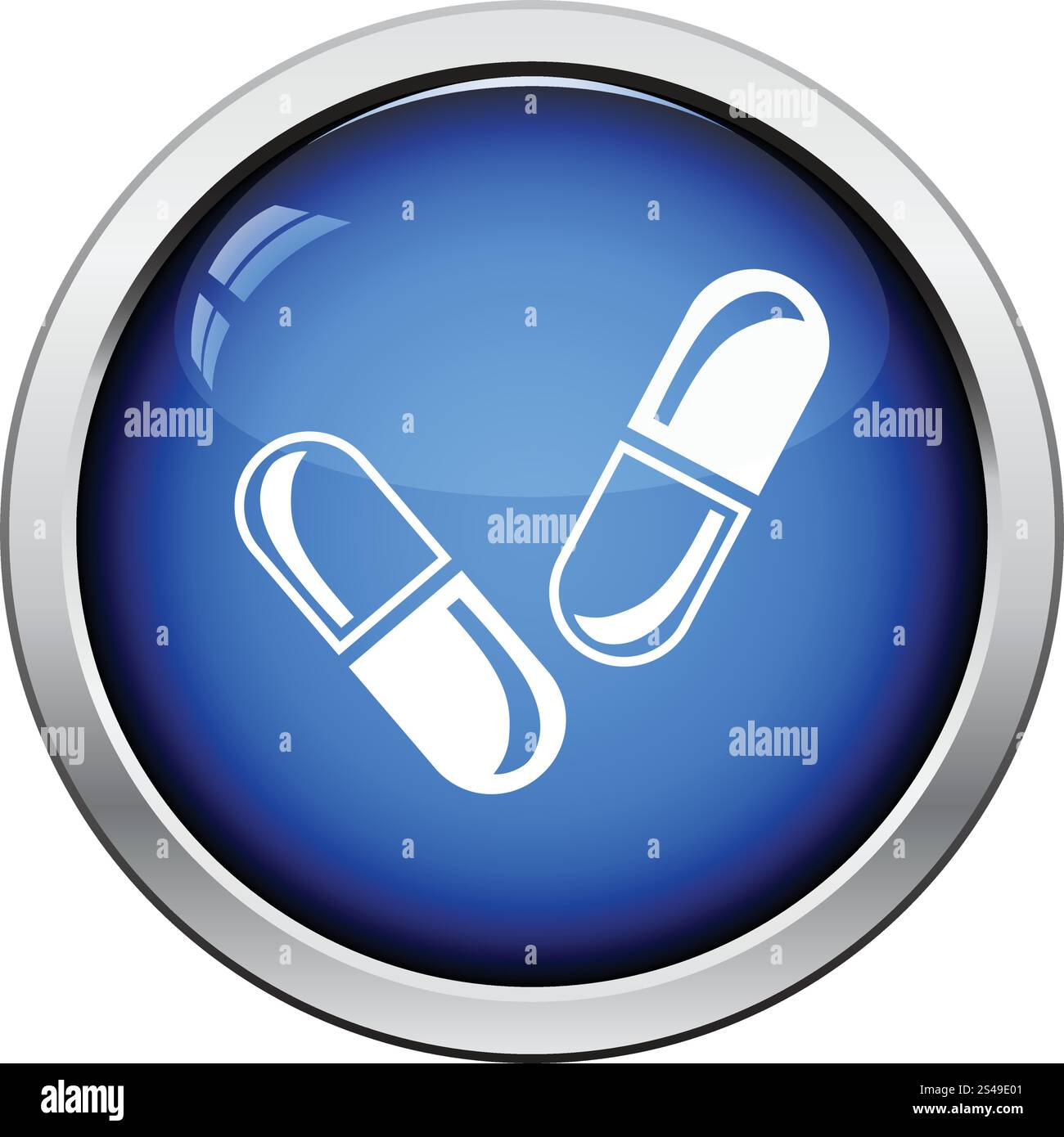 Pills icon. Glossy button design. Vector illustration Stock Vector ...