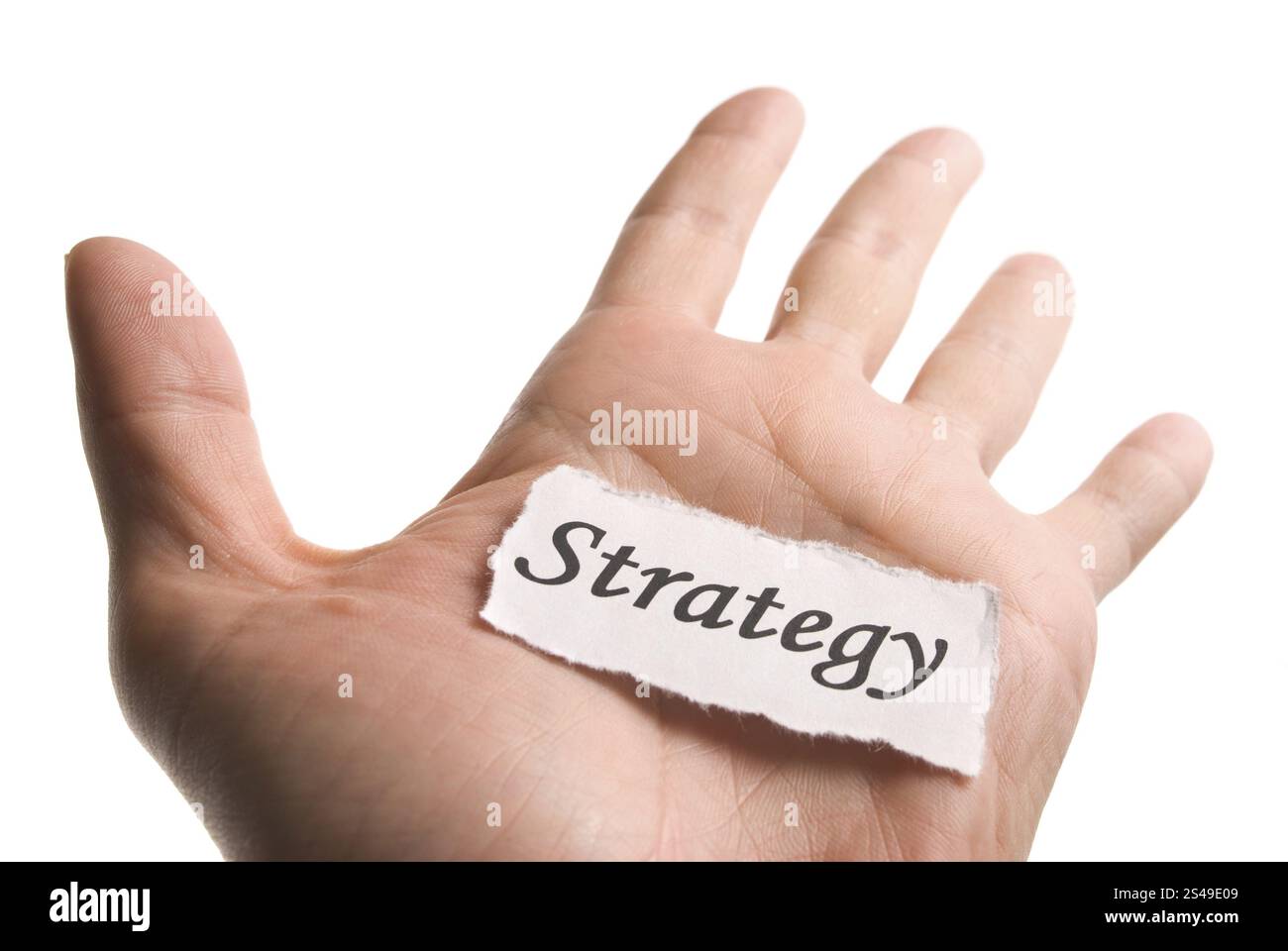 Strategy word in hand, word on piece tear paper Stock Photo - Alamy
