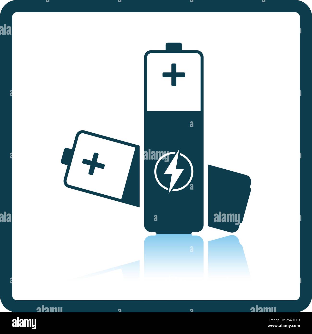 Electric battery icon. Shadow reflection design. Vector illustration ...