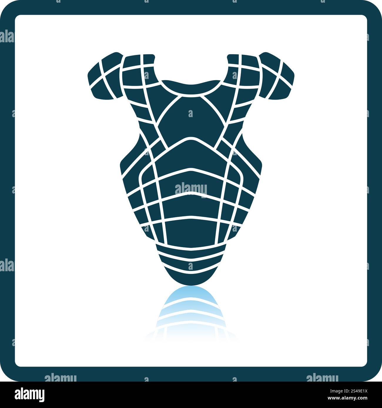 Baseball chest protector icon. Shadow reflection design. Vector ...