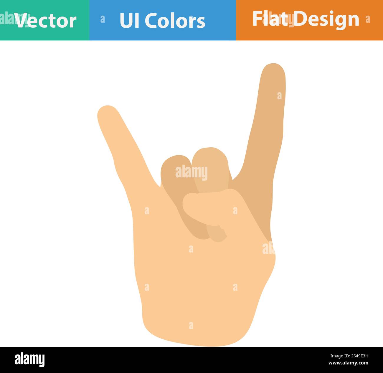 Rock hand icon. Flat color design. Vector illustration Stock Vector ...