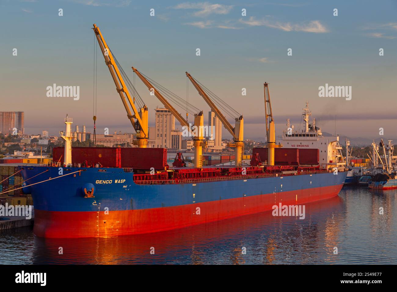 Genco Wasp cargo ship, Port of Mazatlan, Sinaloa, Mexico Stock Photo ...