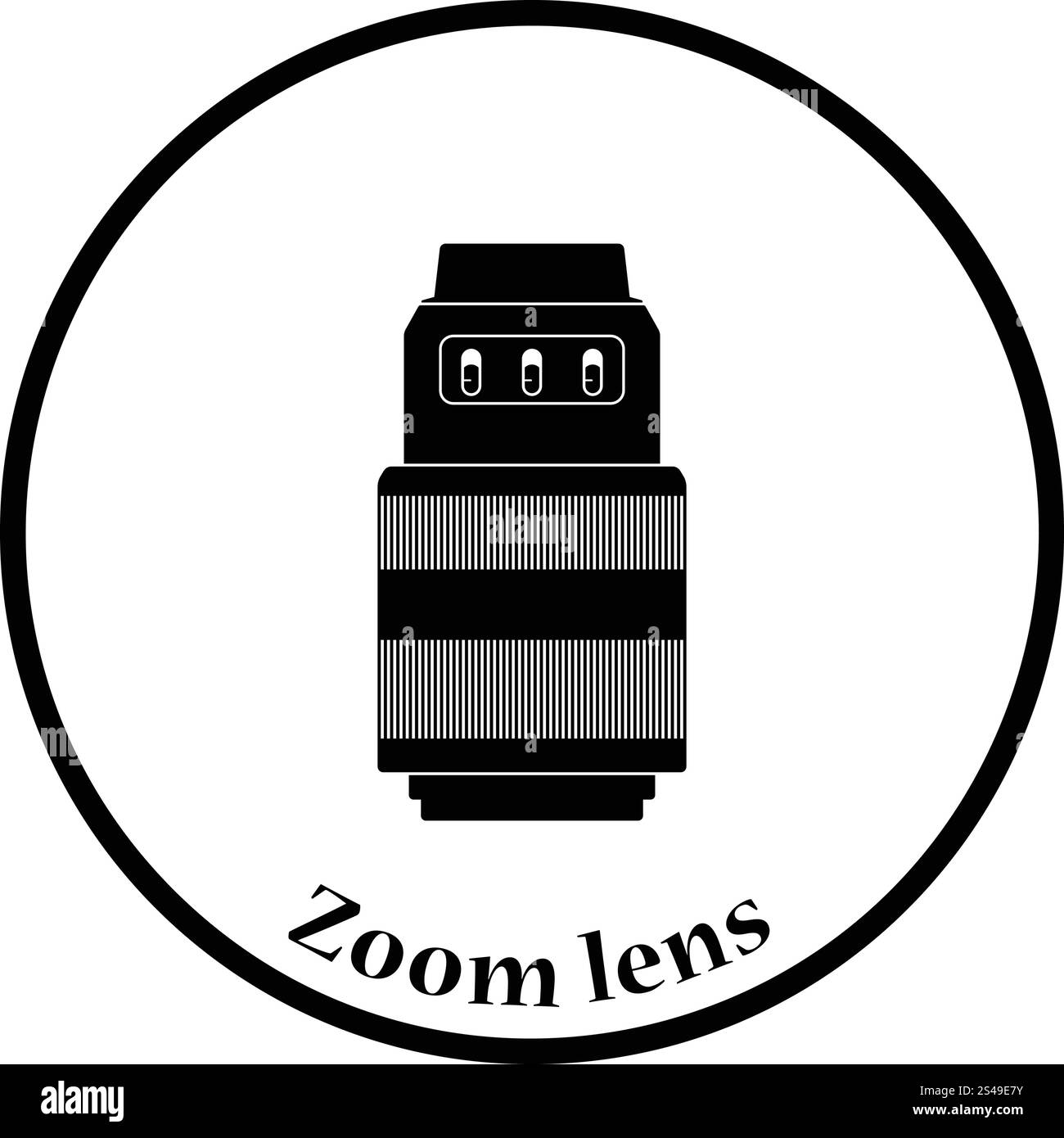 Icon of photo camera zoom lens. Thin circle design. Vector illustration ...
