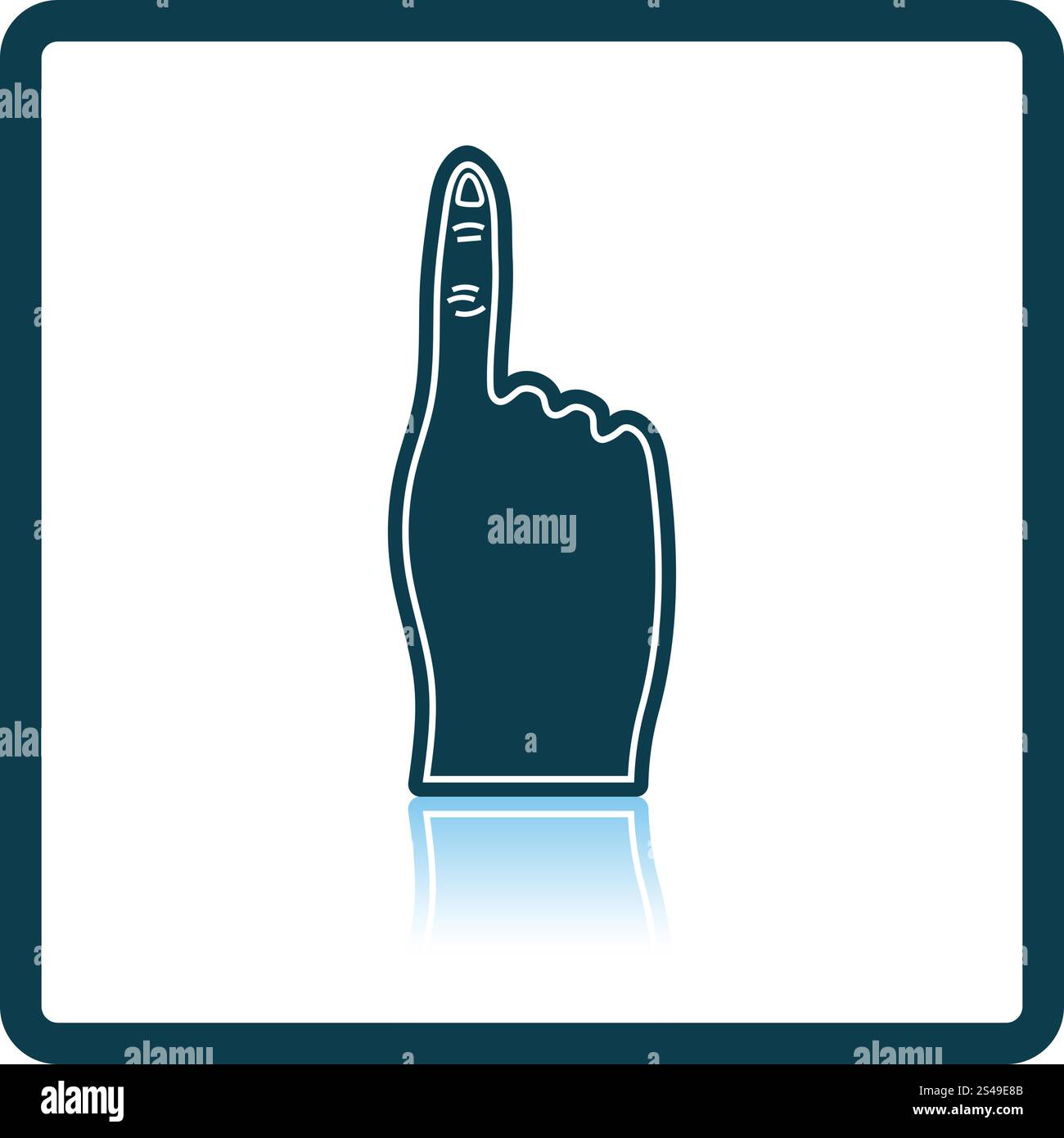 Fans foam finger icon. Shadow reflection design. Vector illustration ...