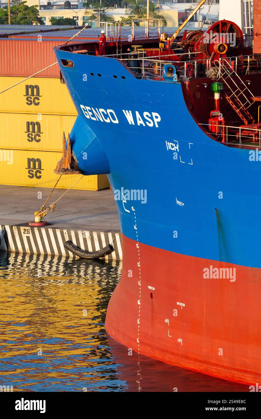 Genco Wasp cargo ship, Port of Mazatlan, Sinaloa, Mexico Stock Photo ...