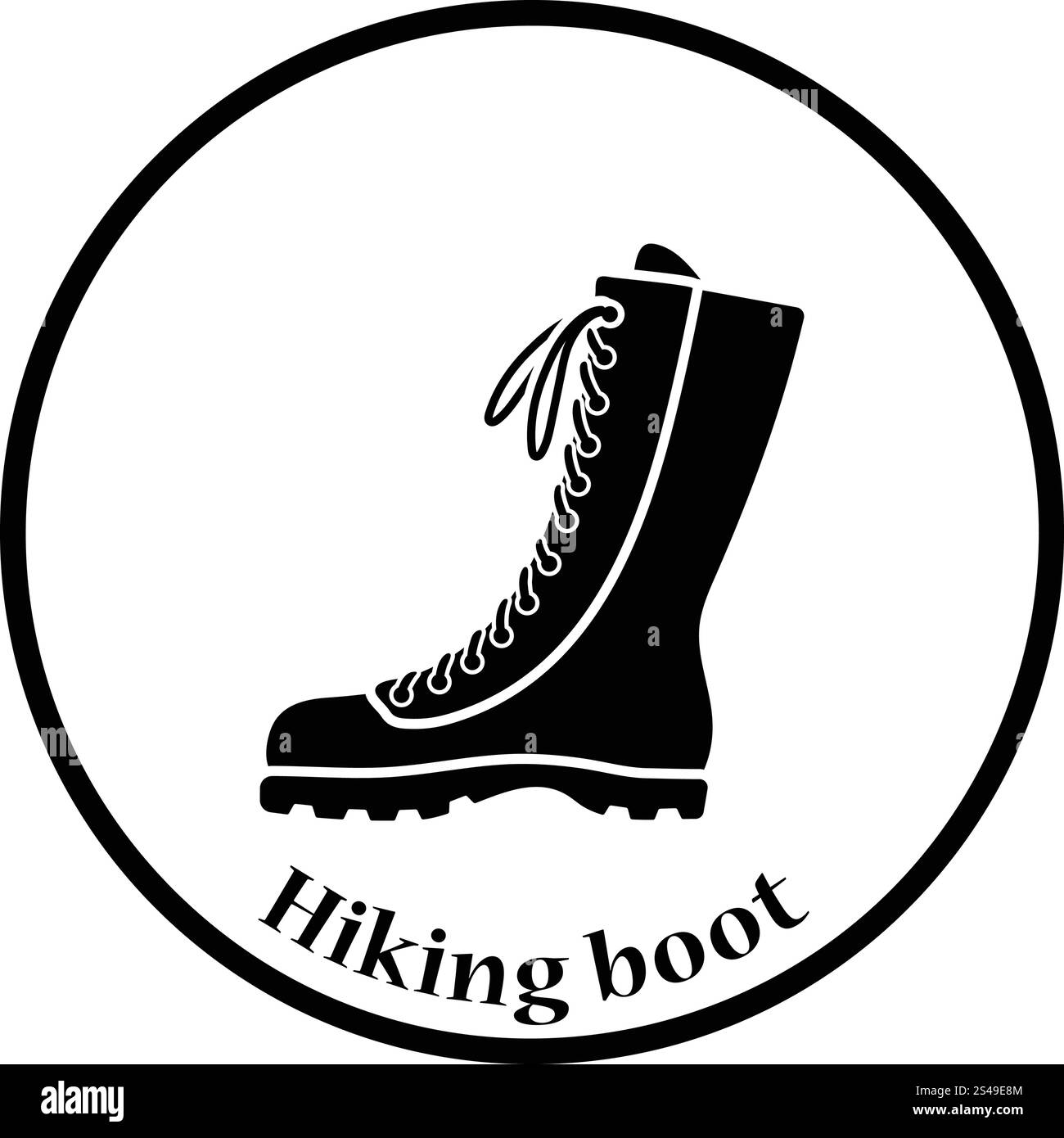 Hiking boot icon. Thin circle design. Vector illustration Stock Vector ...