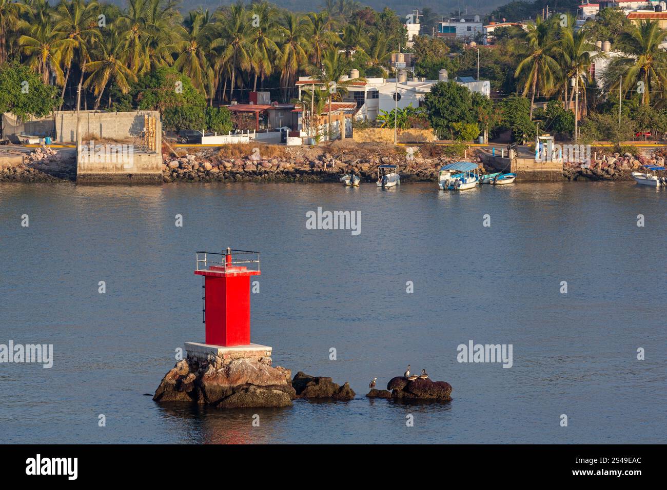 Red channel Marker, Port of Mazatlan, Sinaloa, Mexico Stock Photo - Alamy