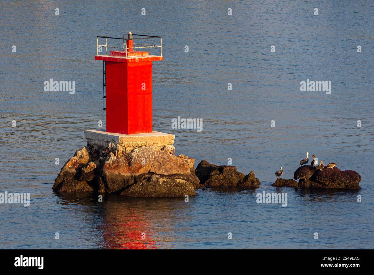 Red channel Marker, Port of Mazatlan, Sinaloa, Mexico Stock Photo - Alamy