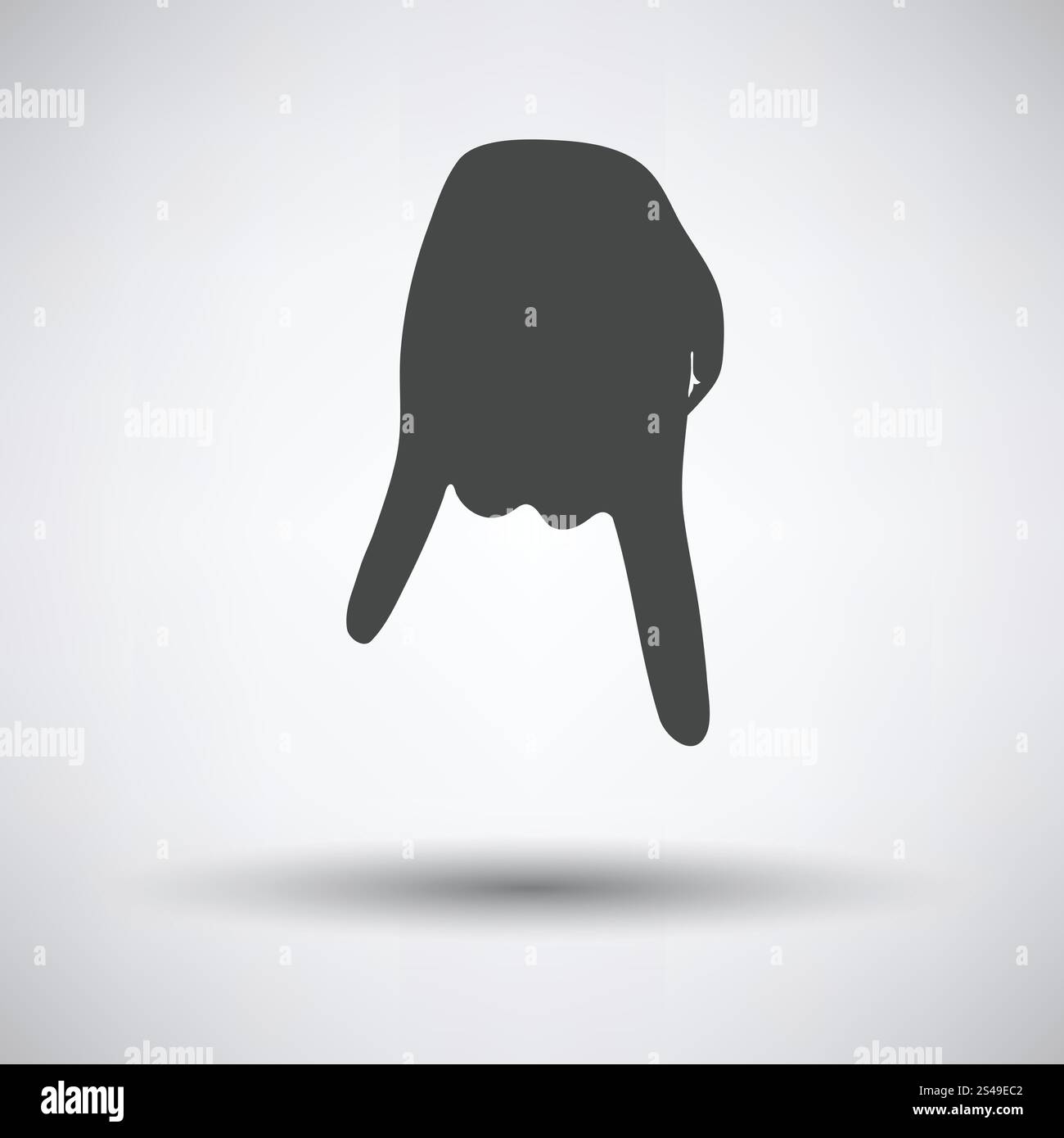 Baseball catcher gesture icon on gray background, round shadow. Vector ...