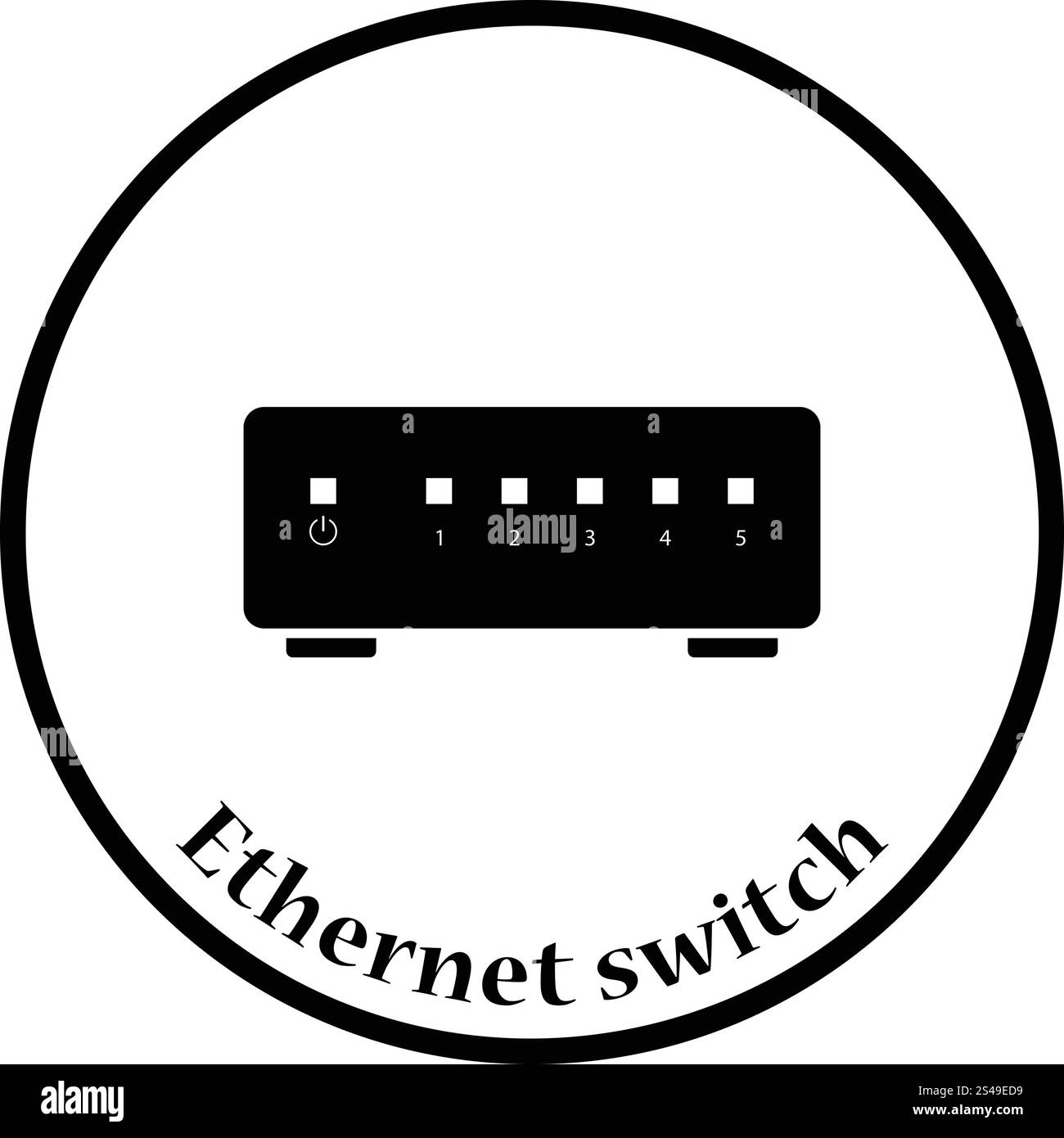 Ethernet switch icon. Flat color design. Vector illustration. Thin ...