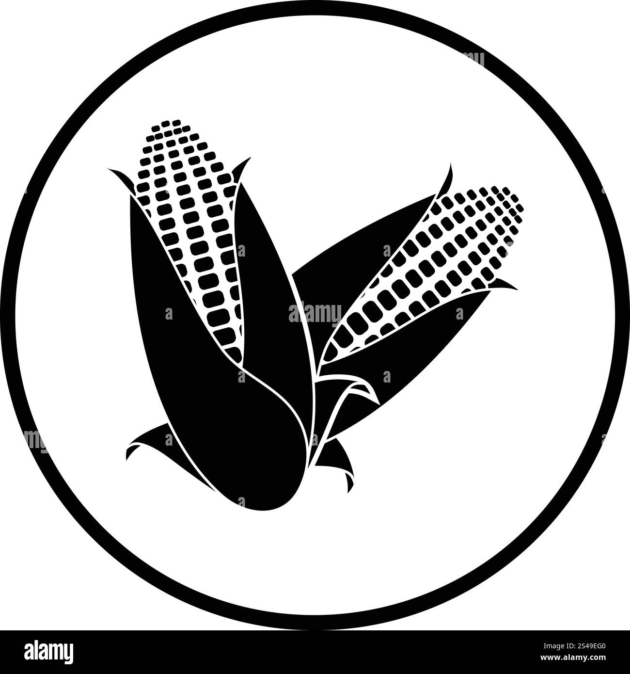 Corn icon. Thin circle design. Vector illustration Stock Vector Image ...