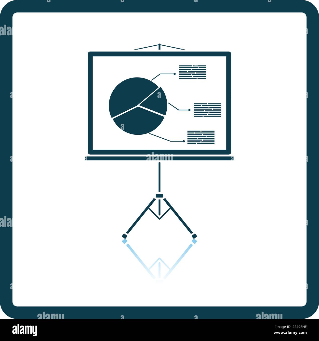 Icon of Presentation stand. Shadow reflection design. Vector ...