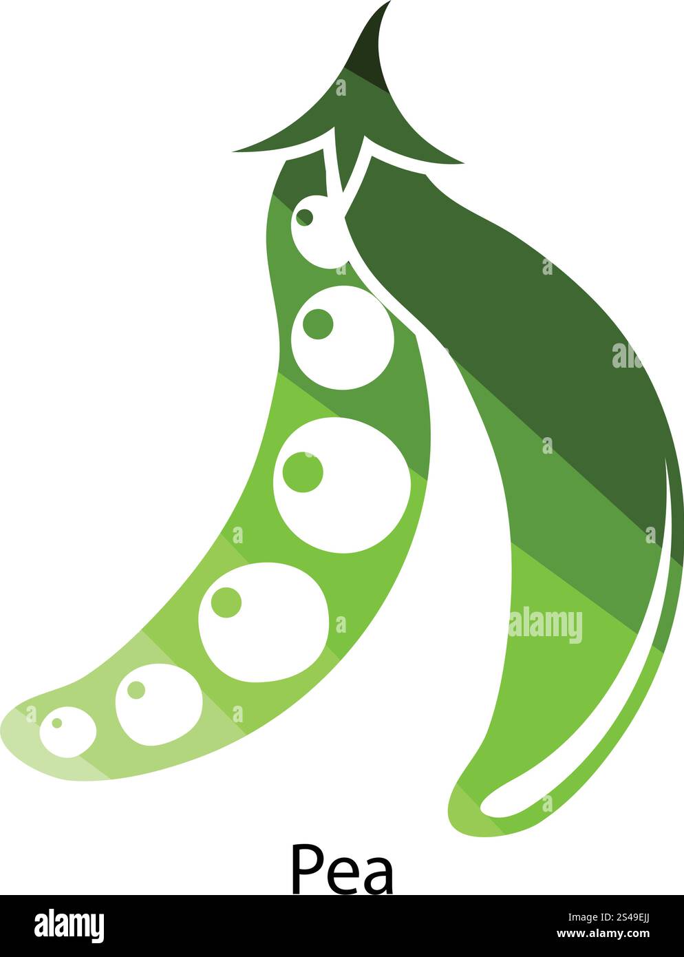 Pea icon. Flat color design. Vector illustration Stock Vector Image ...