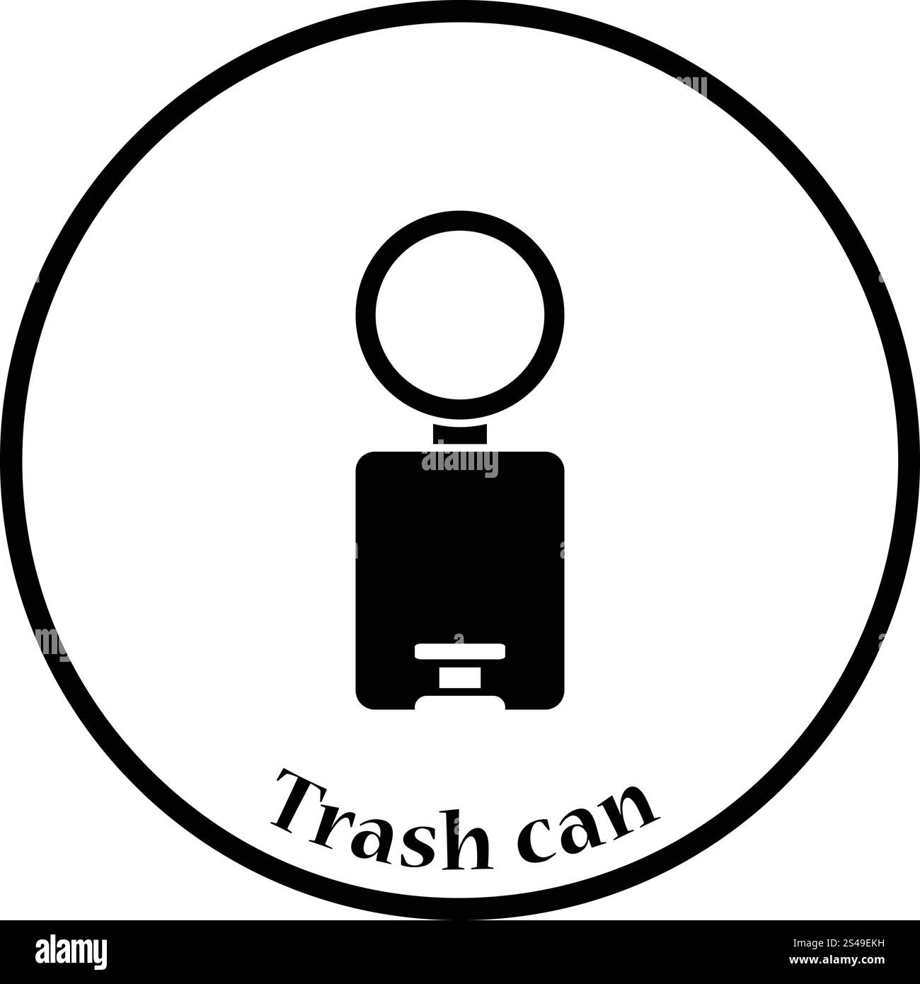 Trash can icon. Thin circle design. Vector illustration Stock Vector ...
