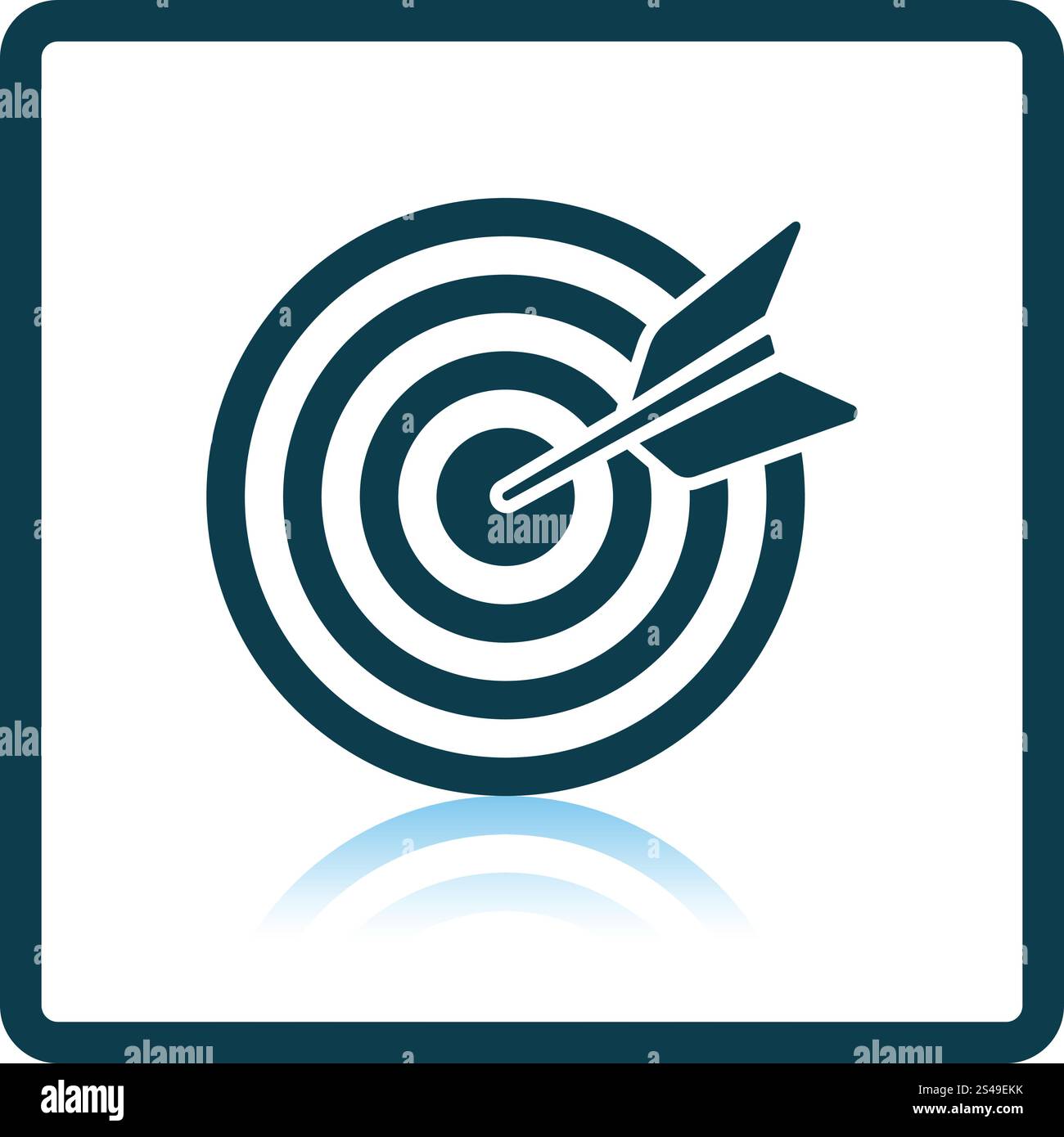 Icon of Target with dart. Shadow reflection design. Vector illustration ...