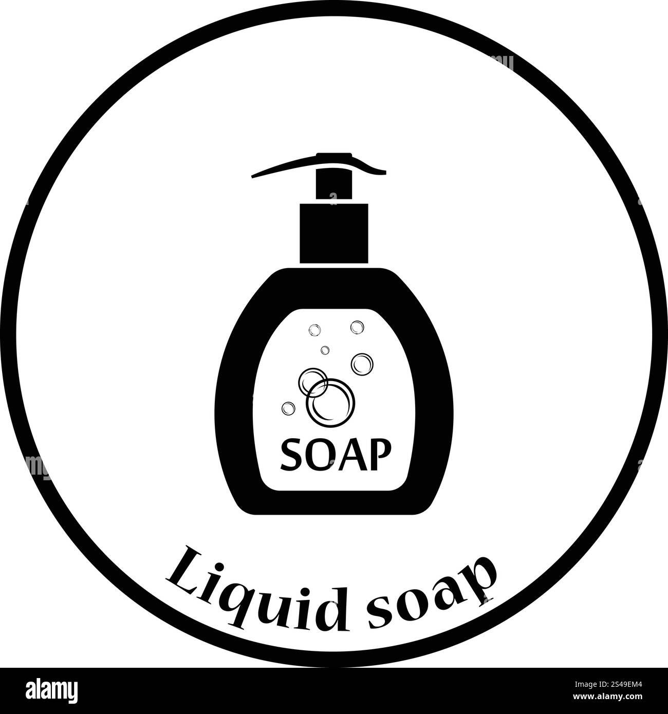 Liquid soap icon. Thin circle design. Vector illustration Stock Vector ...