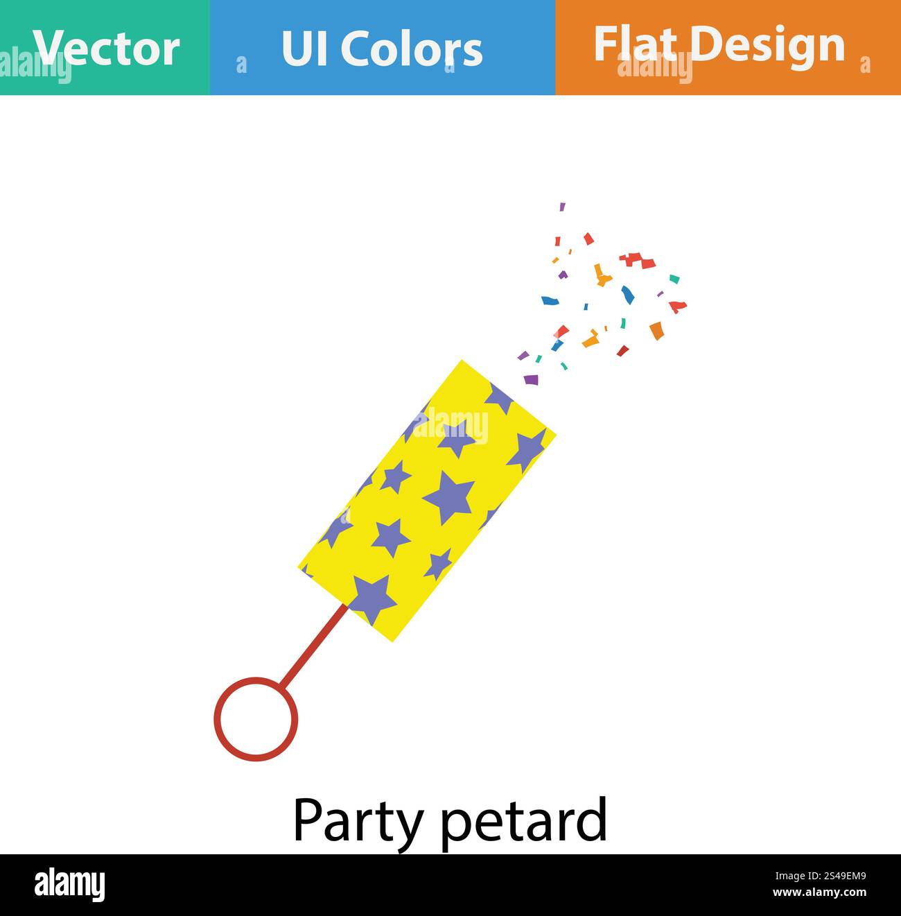 Party petard icon. Flat color design. Vector illustration Stock Vector Image & Art - Alamy