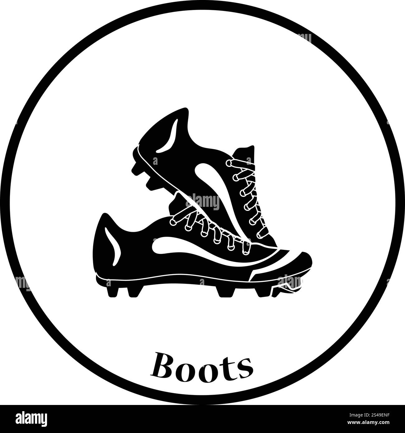 Baseball boot icon. Thin circle design. Vector illustration Stock ...