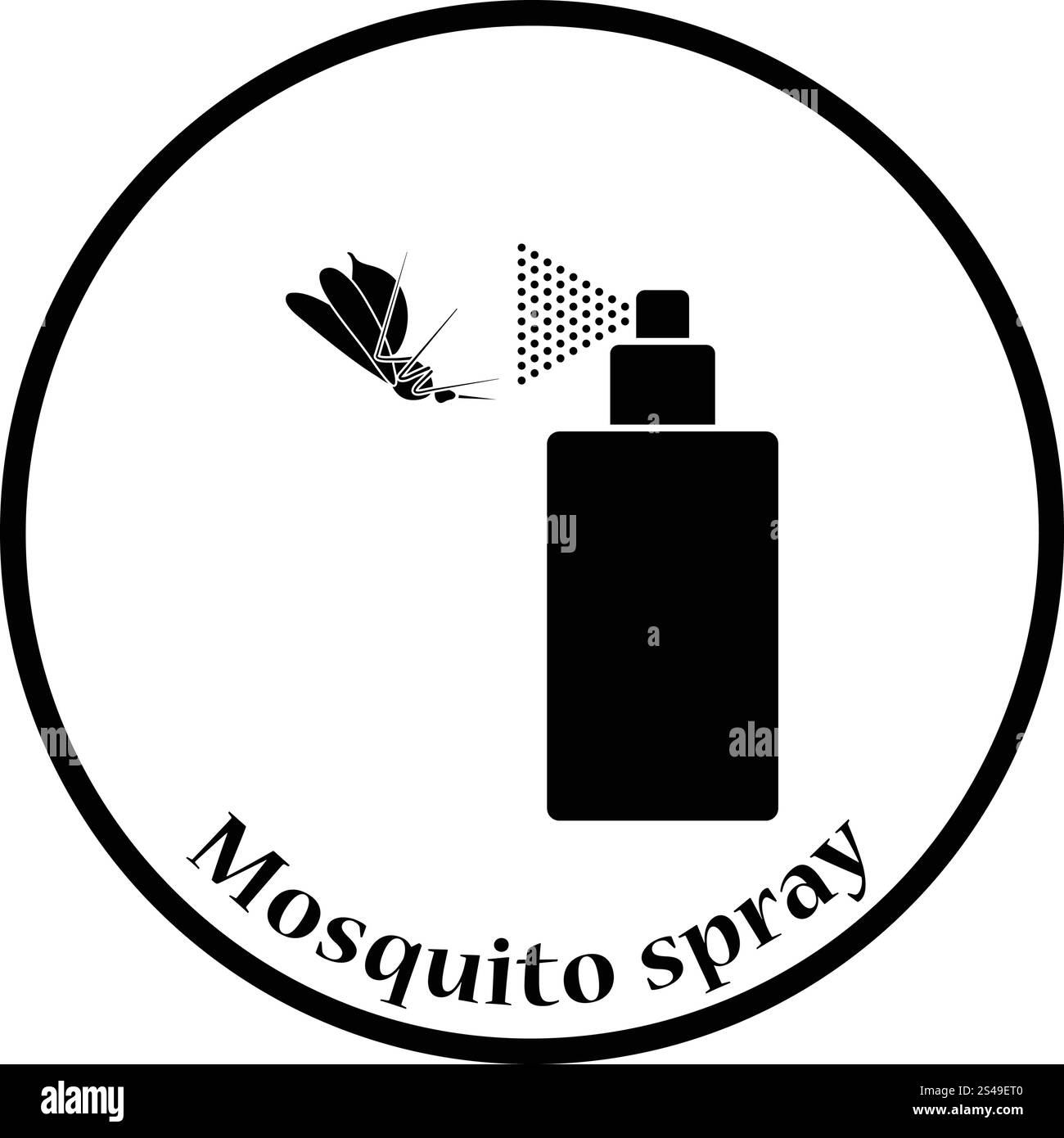 Mosquito spray icon. Thin circle design. Vector illustration Stock ...