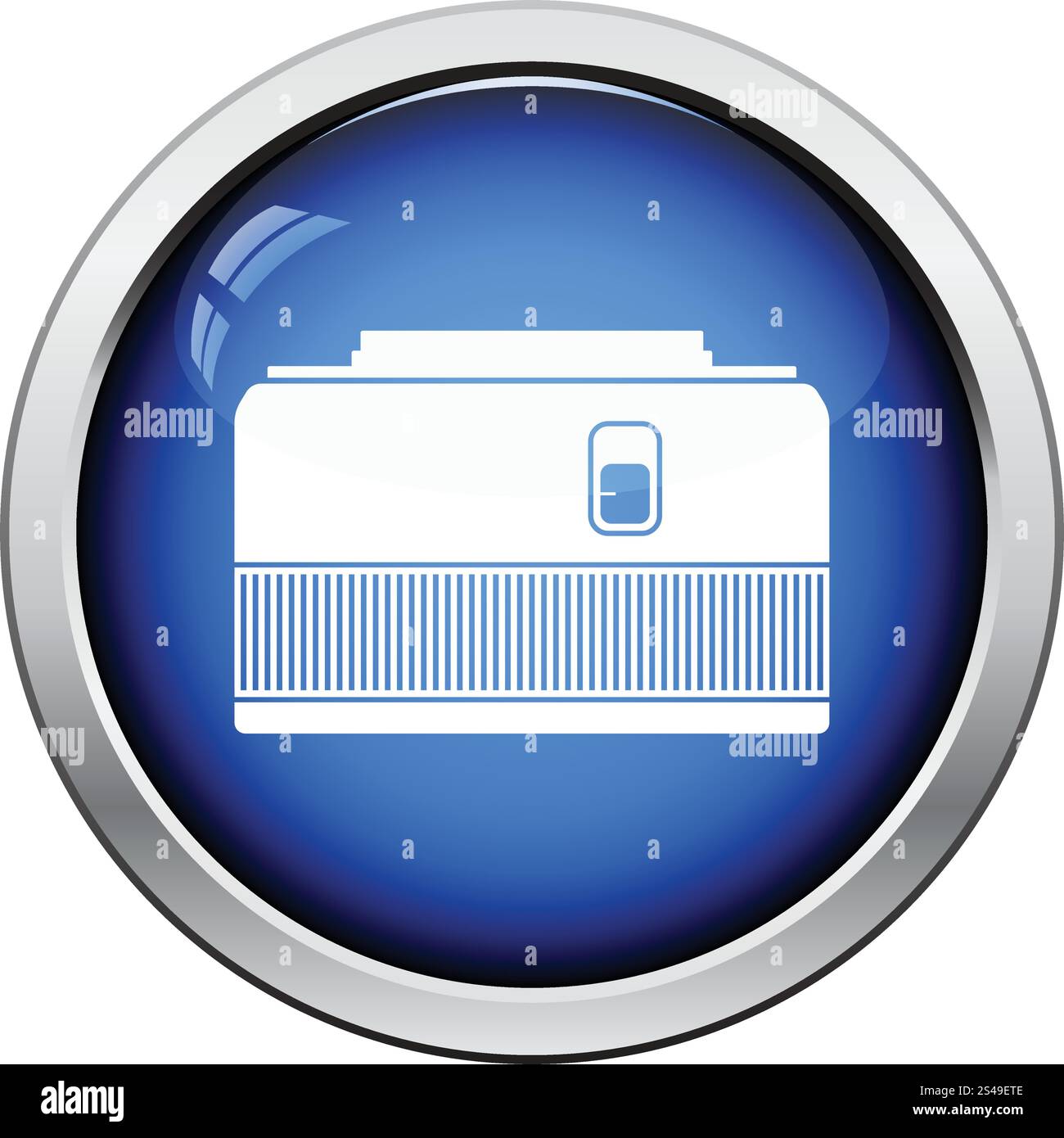 Icon of photo camera 50 mm lens. Glossy button design. Vector illustration Stock Vector Image ...