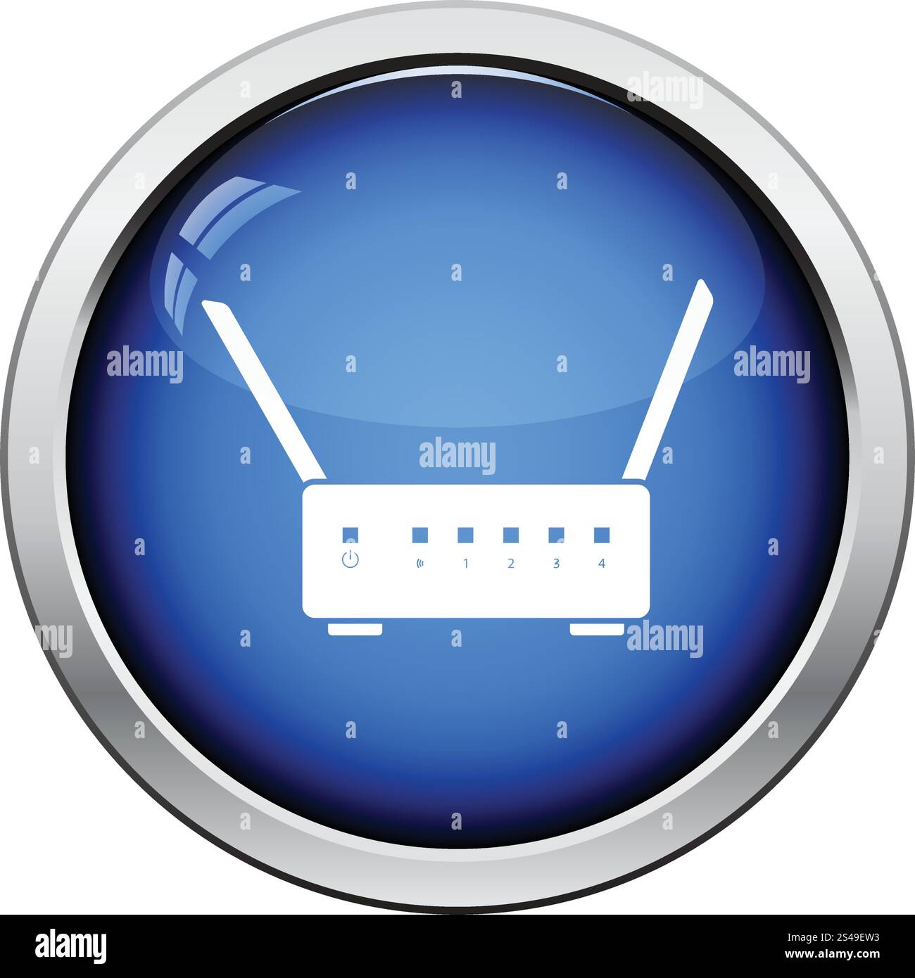 Wi-Fi router icon. Glossy button design. Vector illustration Stock ...