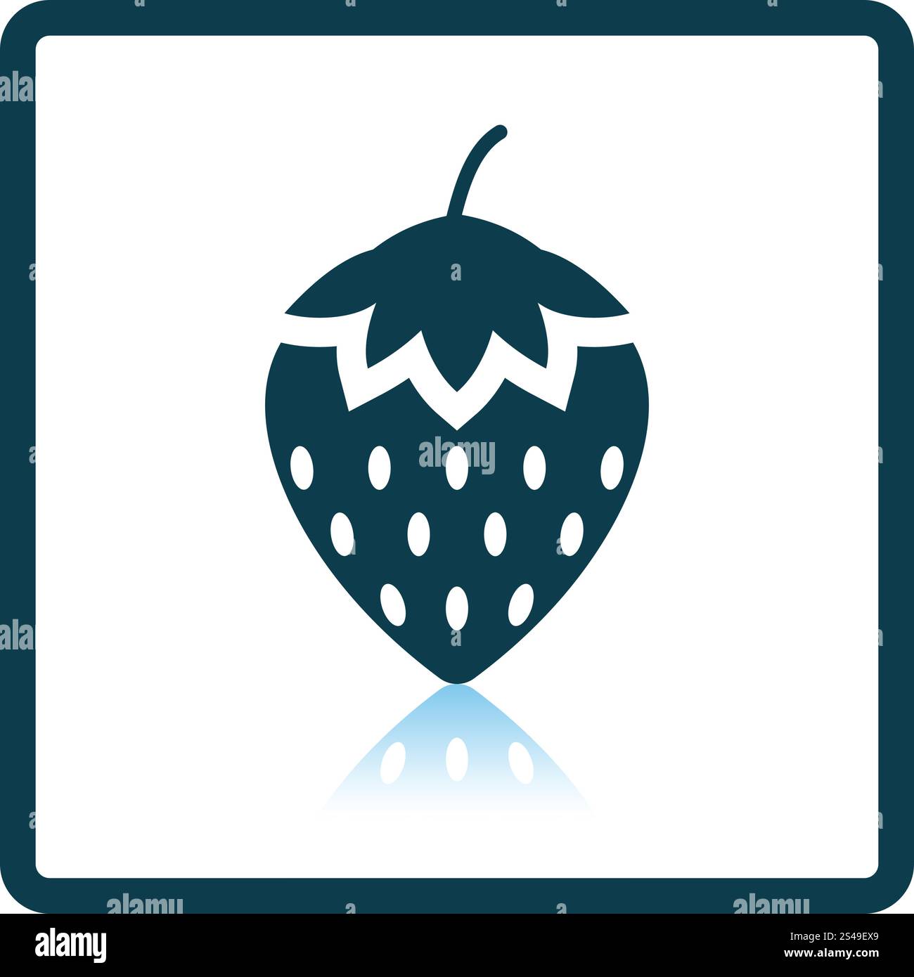 Icon of Strawberry. Shadow reflection design. Vector illustration Stock ...