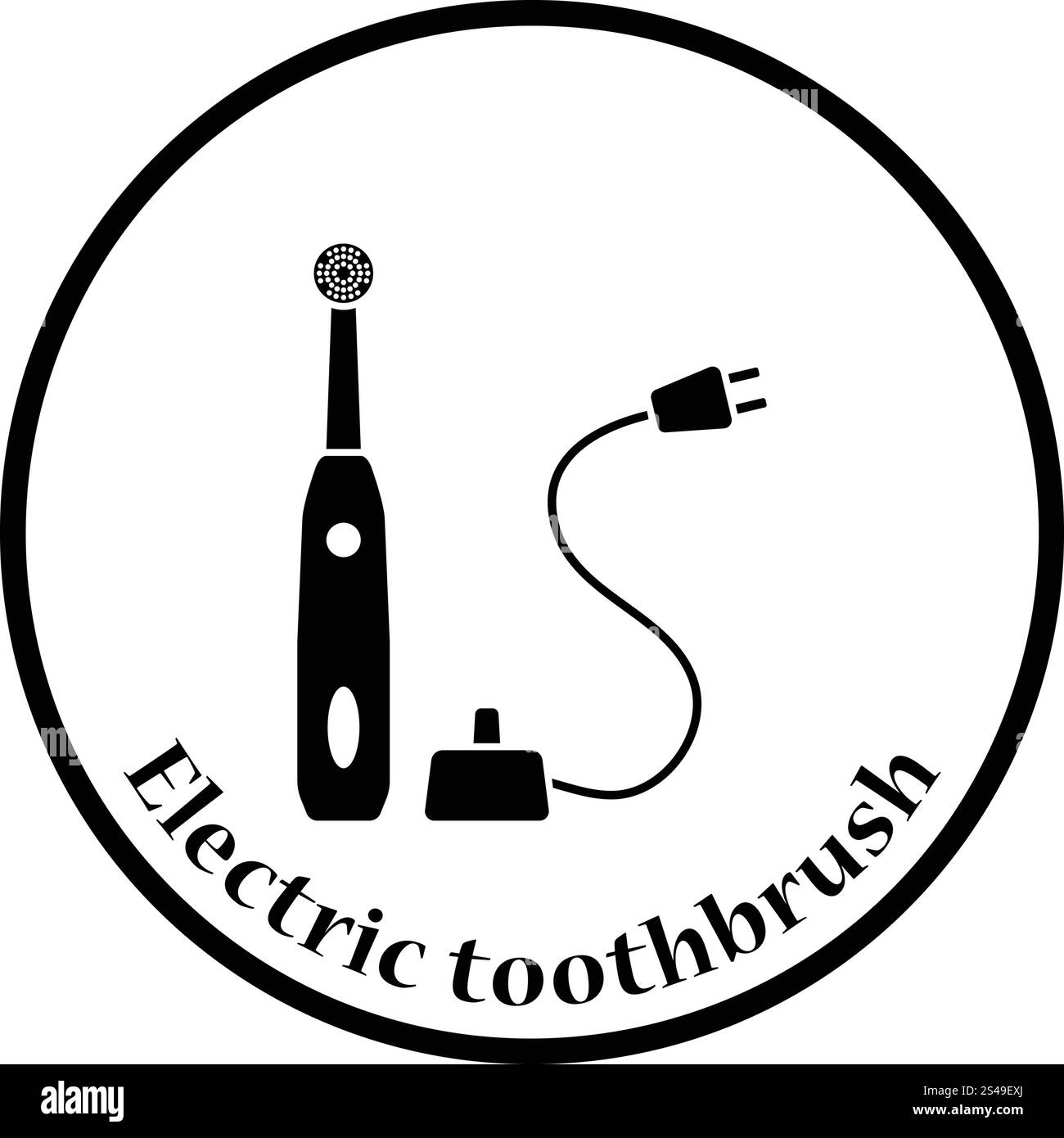 Electric toothbrush icon. Thin circle design. Vector illustration Stock ...