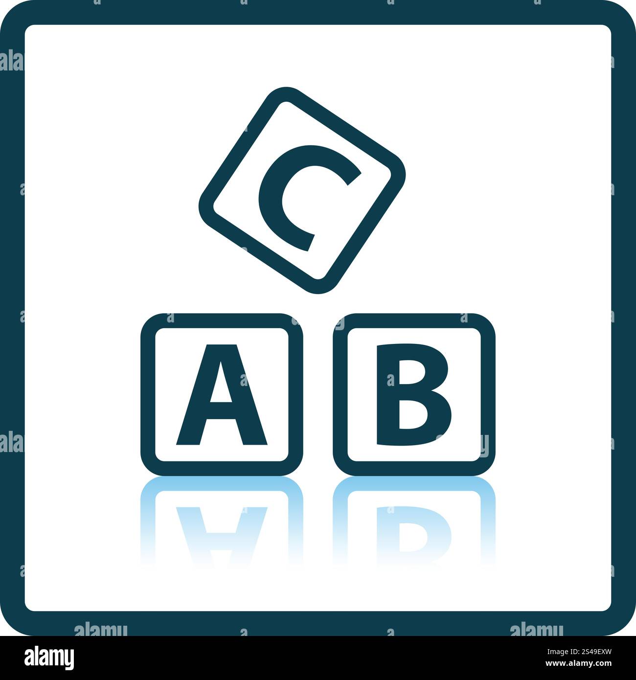 Box of bricks icon. Shadow reflection design. Vector illustration Stock ...