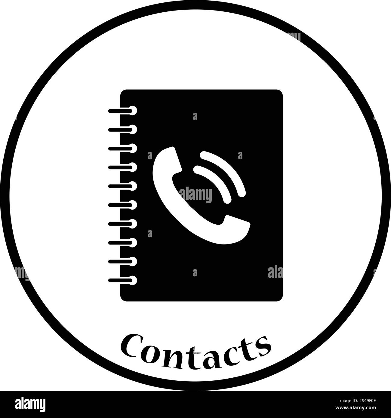 Phone book icon. Thin circle design. Vector illustration Stock Vector ...