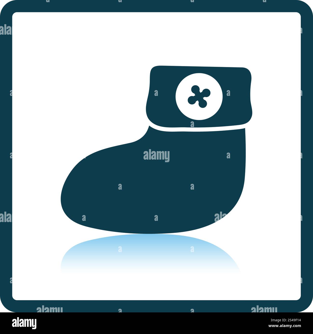 Baby bootie icon. Shadow reflection design. Vector illustration Stock ...