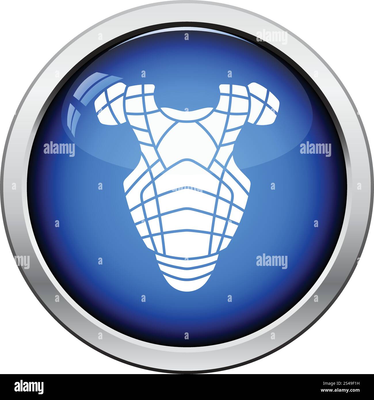 Baseball chest protector icon. Glossy button design. Vector illustration Stock Vector Image ...
