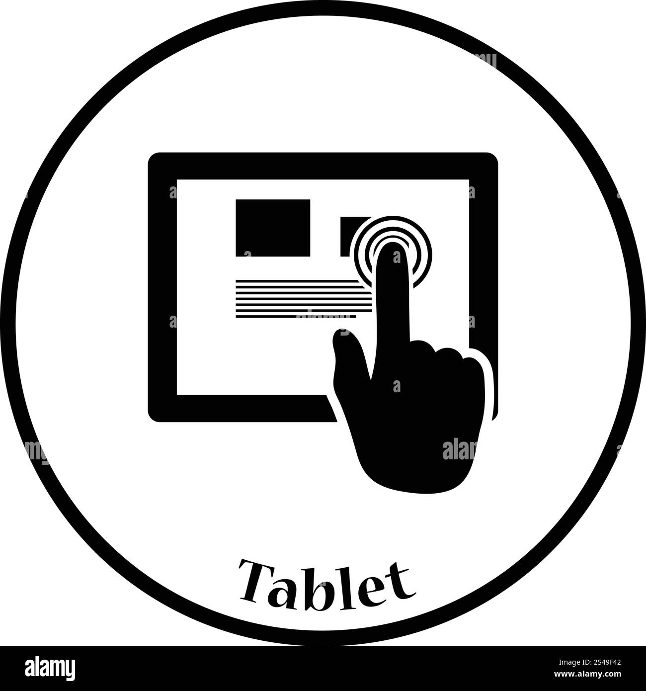 Tablet icon. Thin circle design. Vector illustration Stock Vector Image ...