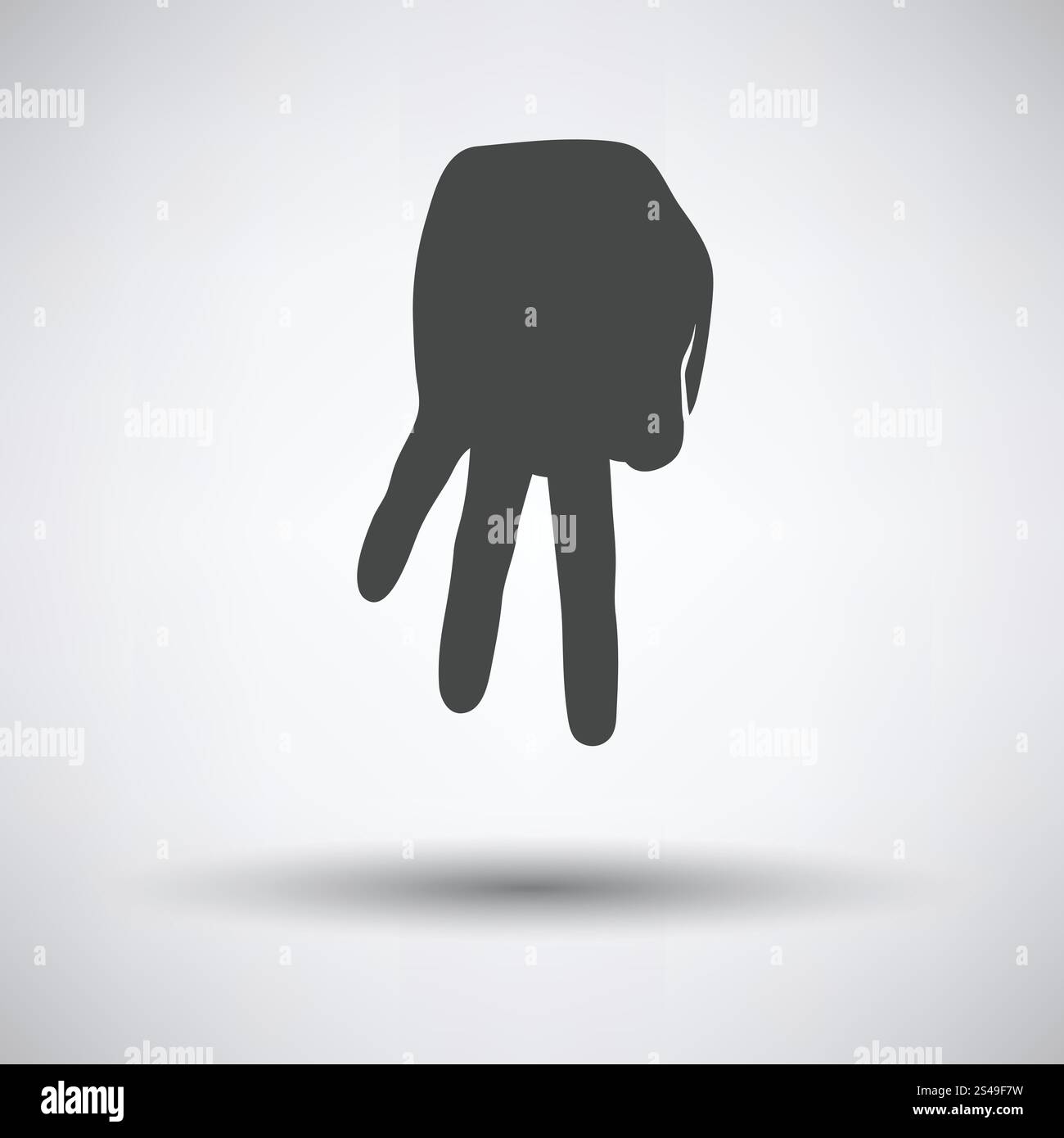 Baseball catcher gesture icon on gray background, round shadow. Vector ...