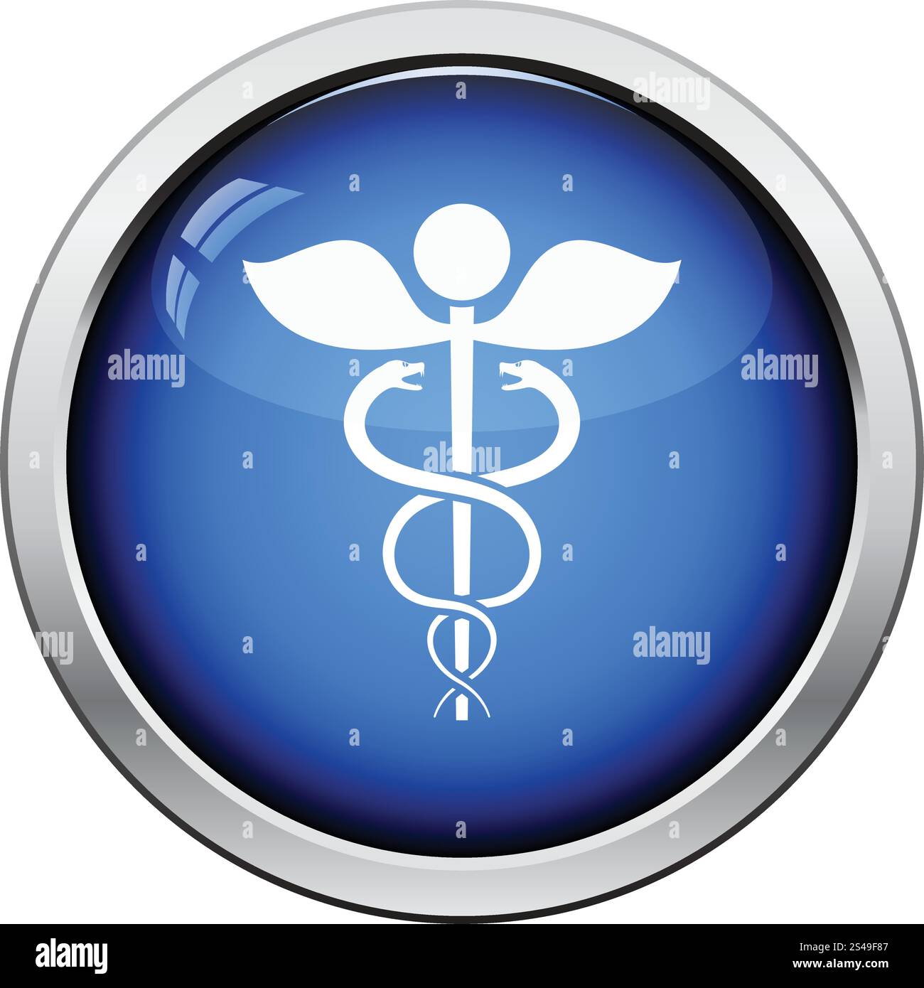 Medicine sign icon. Glossy button design. Vector illustration Stock ...