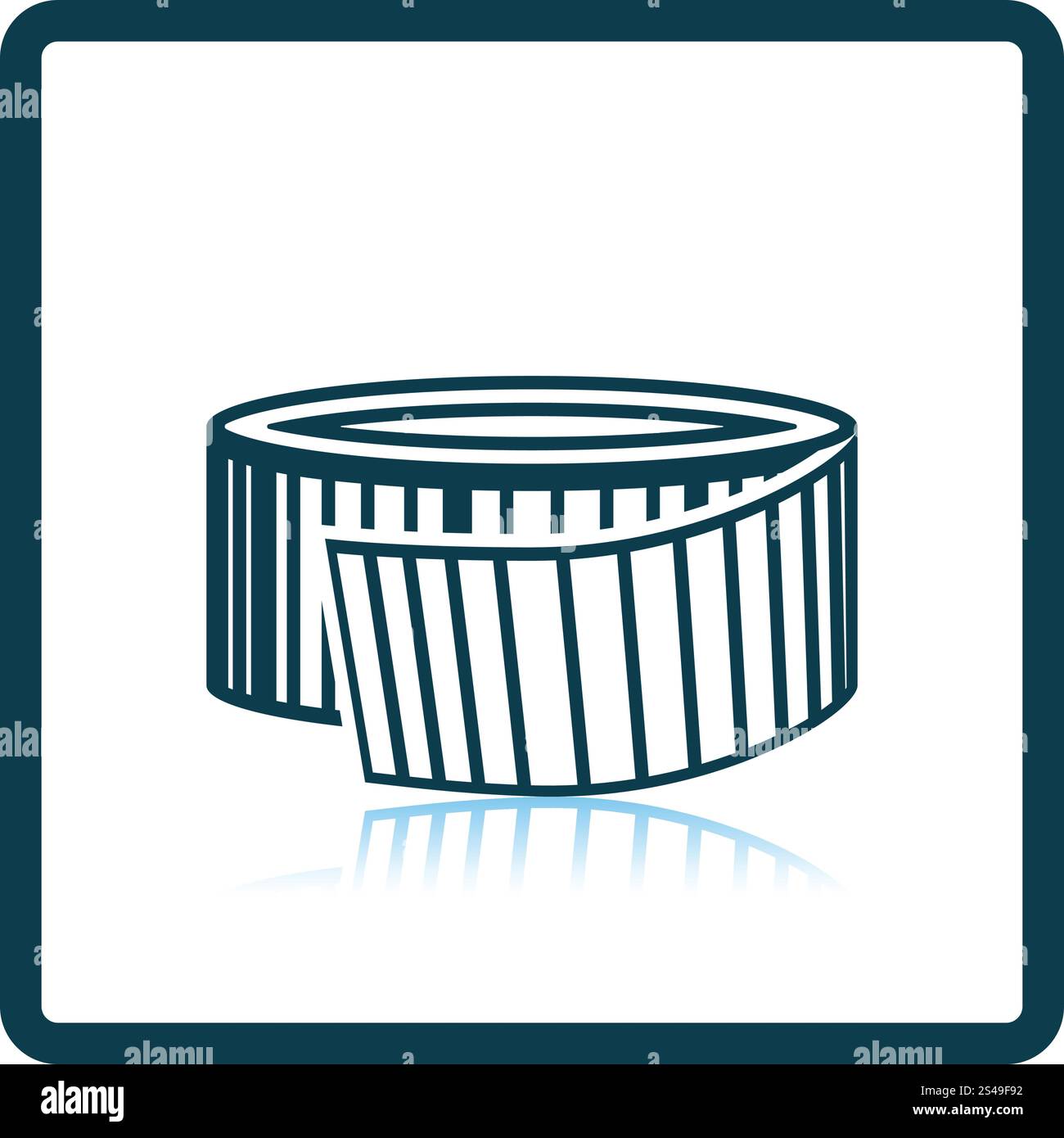 Icon of Measure tape . Shadow reflection design. Vector illustration ...