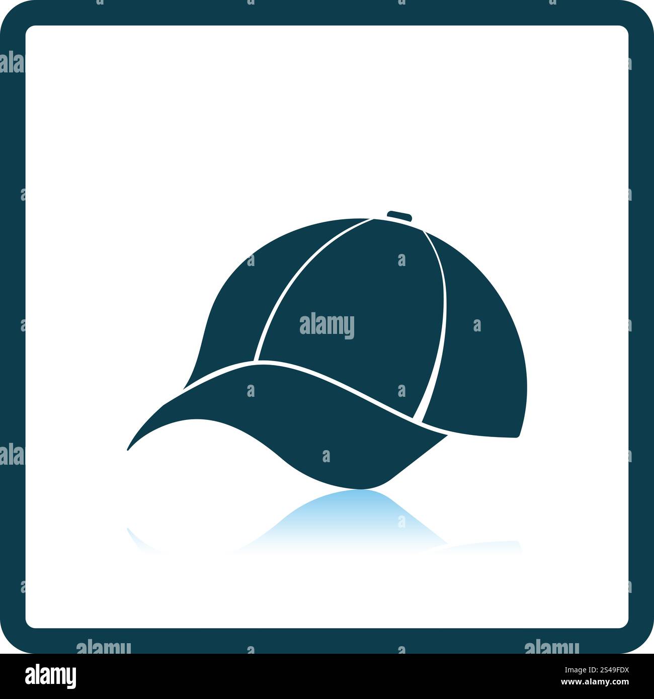 Baseball cap icon. Shadow reflection design. Vector illustration Stock ...