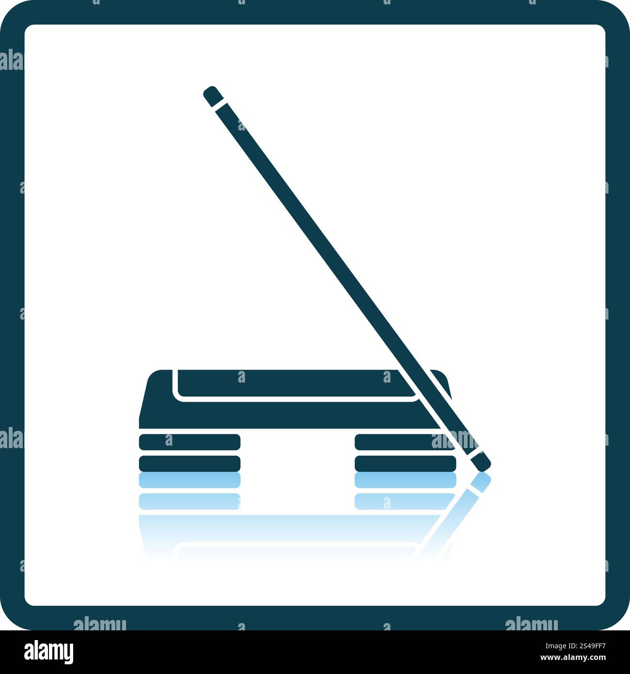 Icon of Step board and stick . Shadow reflection design. Vector ...