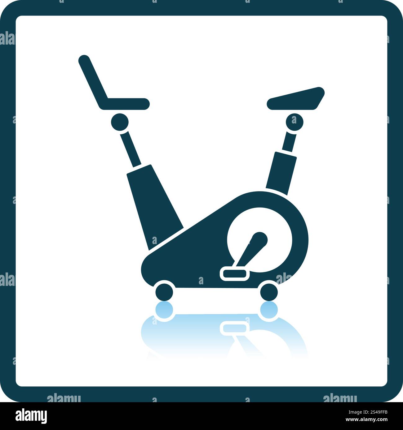 Icon of Exercise bicycle . Shadow reflection design. Vector ...
