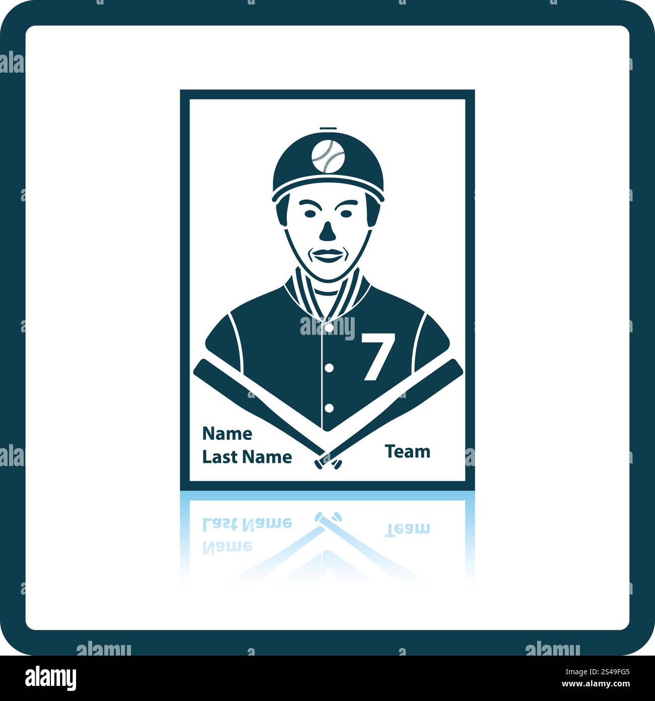 Baseball card icon. Shadow reflection design. Vector illustration Stock ...
