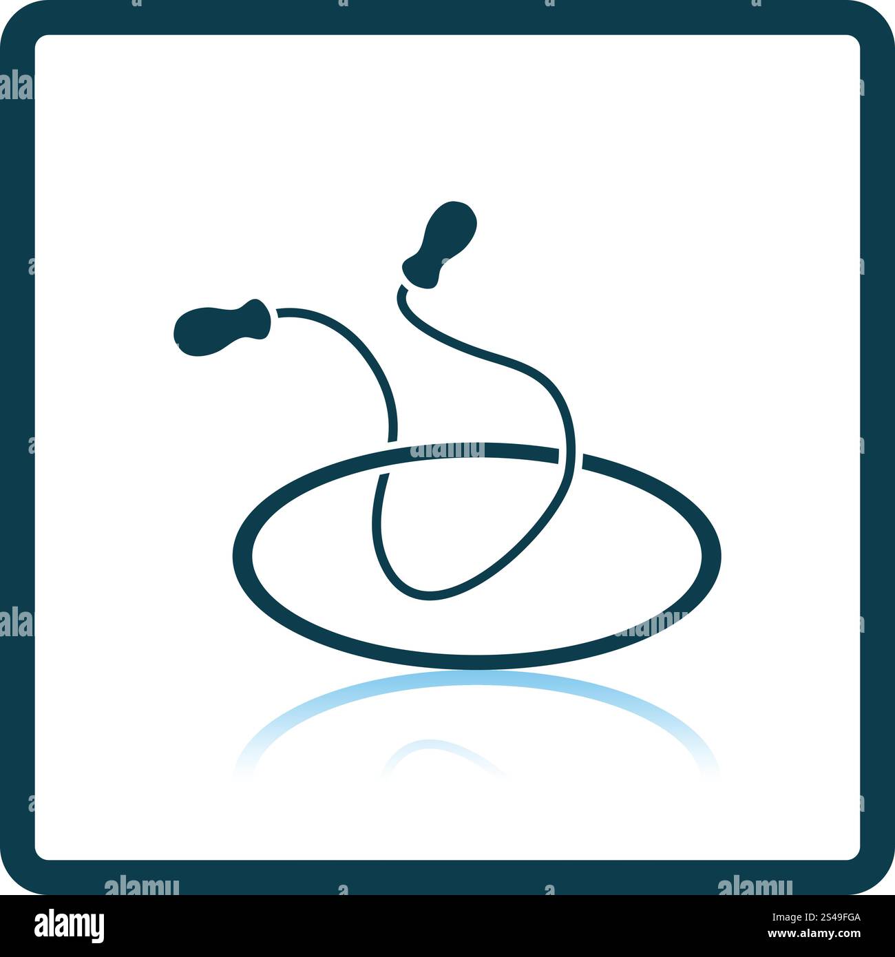 Icon of Jump rope and hoop . Shadow reflection design. Vector ...