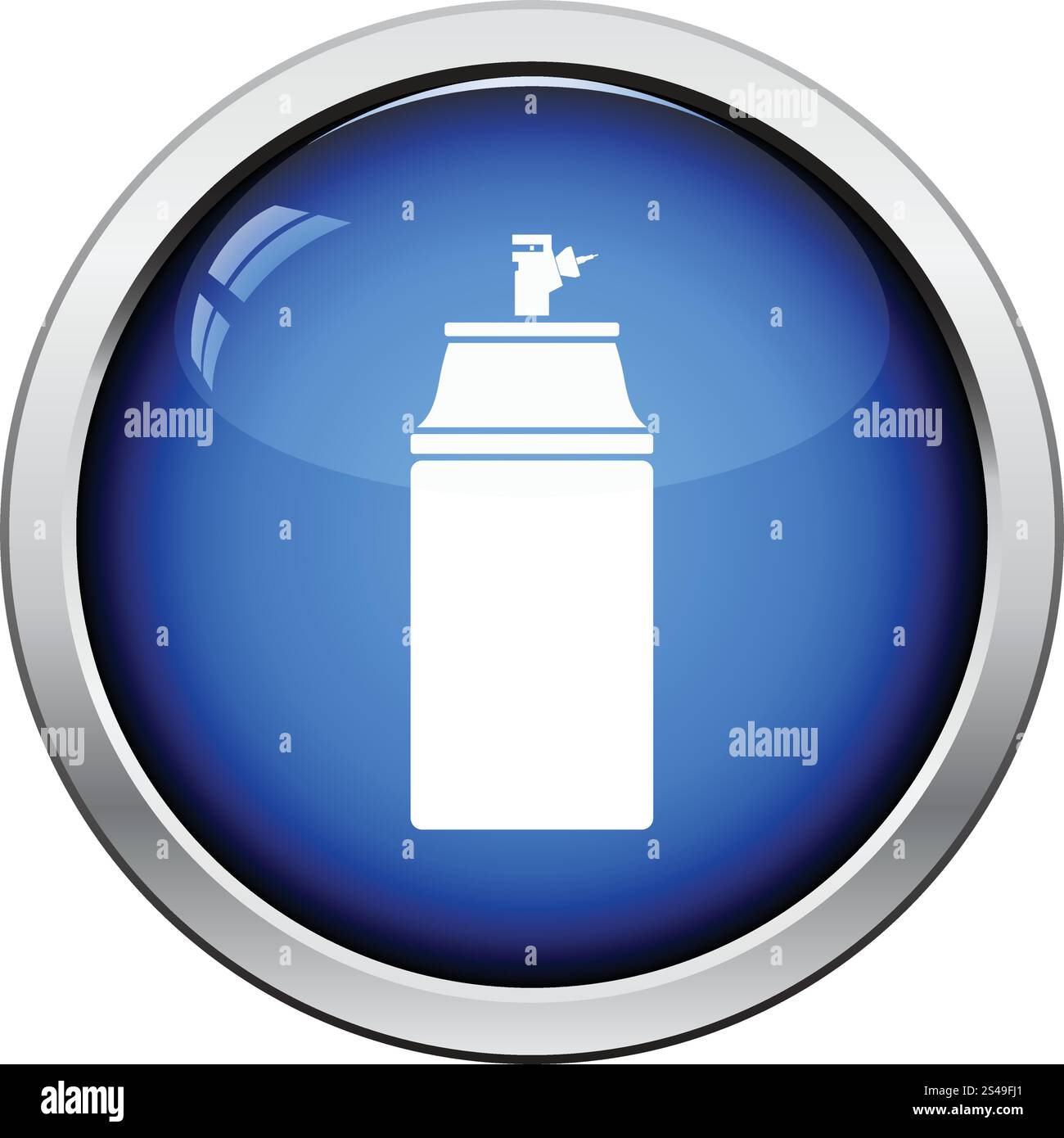 Paint spray icon. Glossy button design. Vector illustration Stock ...