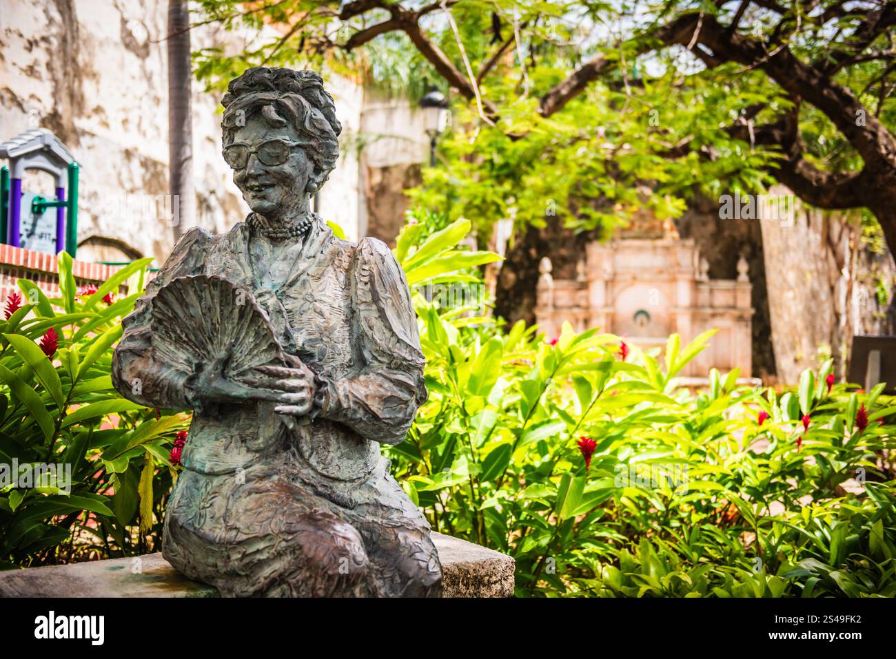 San Juan, Puerto Rico - February 25, 2018: Bronze statue of Felisa ...