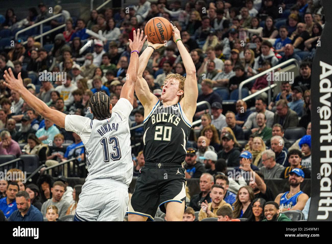 Orlando, Florida, USA, January 10, 2025, Milwaukee Bucks guard AJ Green ...